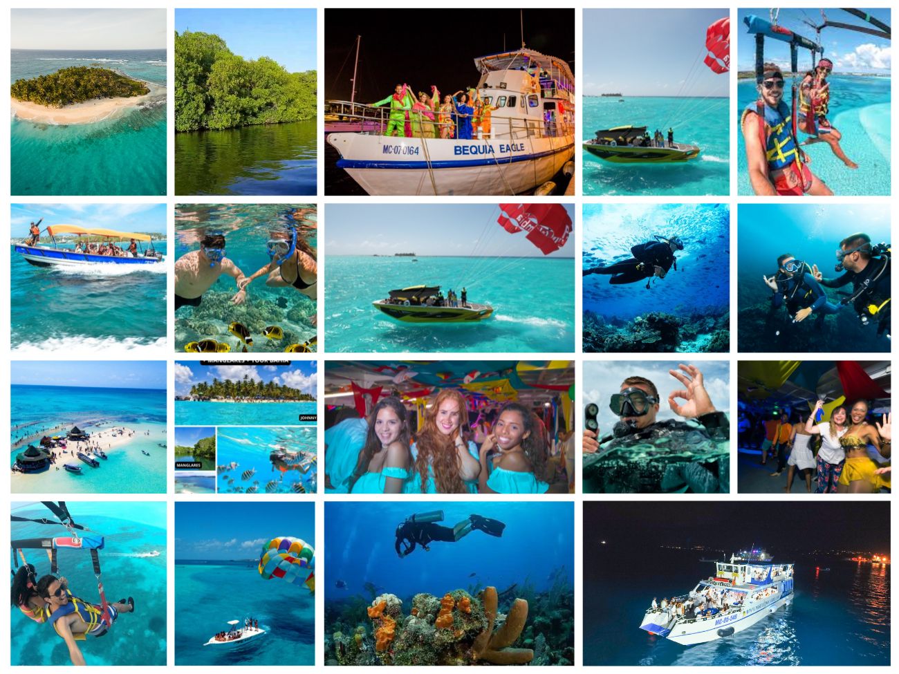 Combo de Actividades #13: Parasail + Noche Blanca + Buceo + Tour VIP a ...